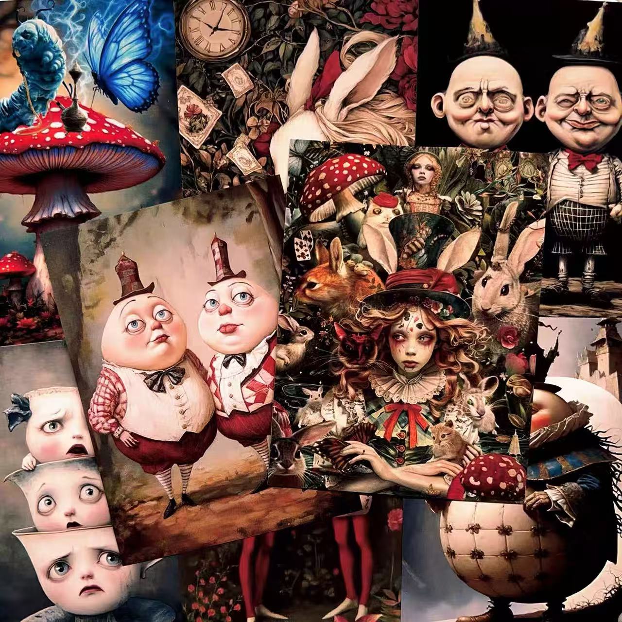 260117 A4 size Vintage Alice in Wonderland Style paper 2 pcs ...