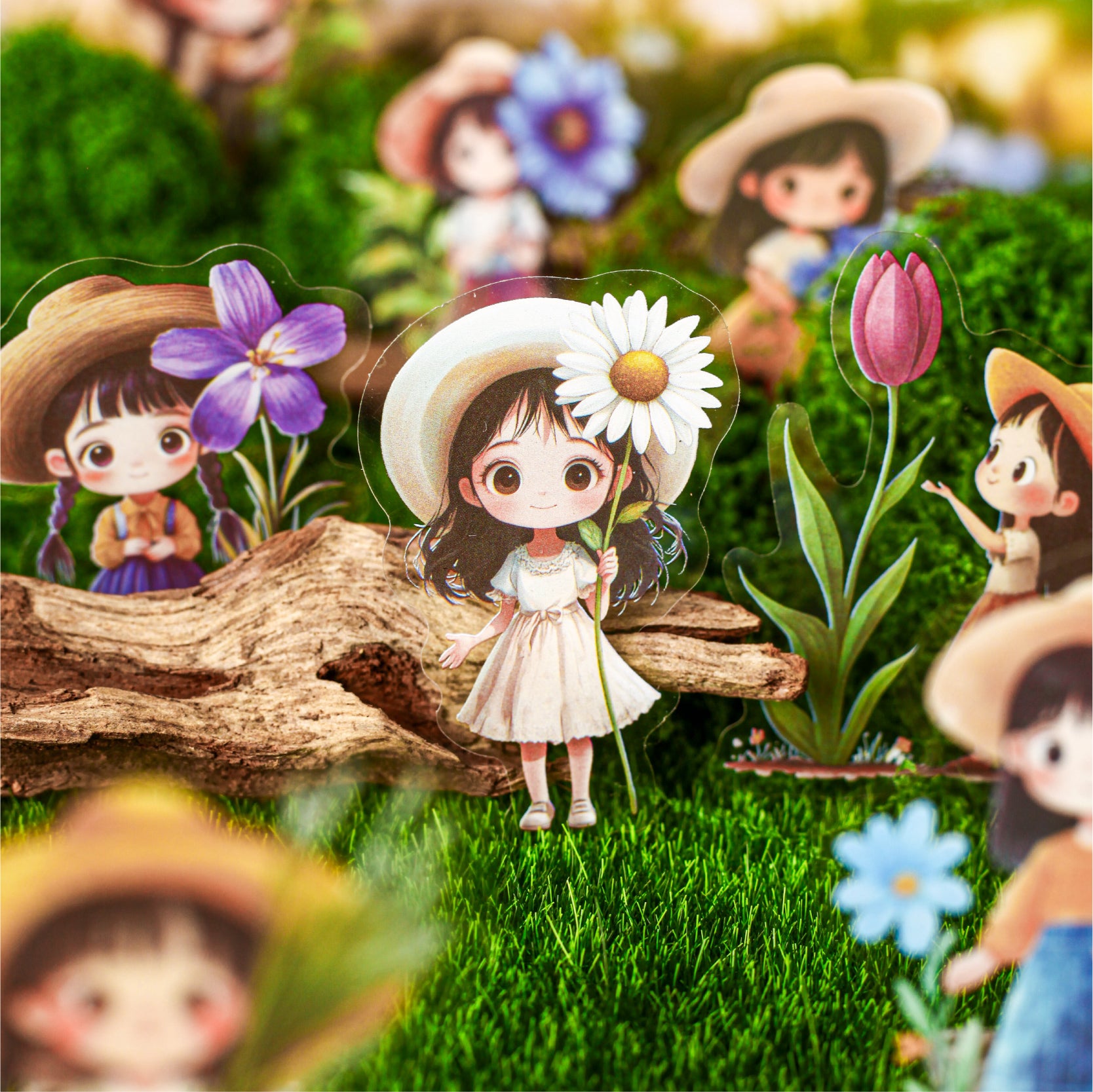 0604 Flower girl PET sticker -20Pcs each pack – Goodiesforsoul