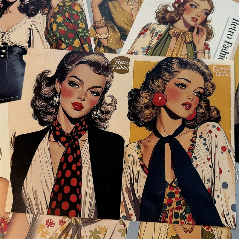1105 A4 size fashionable girl Style Paper 8 pcs – Goodiesforsoul