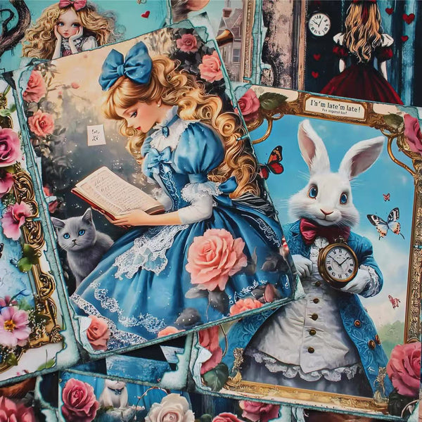 260129 A4 size Alice in Wonderland Style paper 11 pcs – Goodiesforsoul