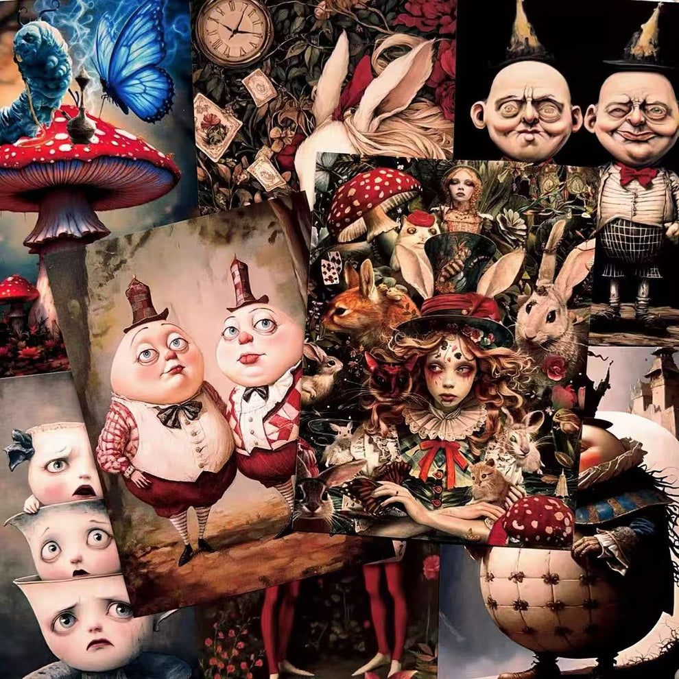 260117 A4 size Vintage Alice in Wonderland Style paper 2 pcs ...