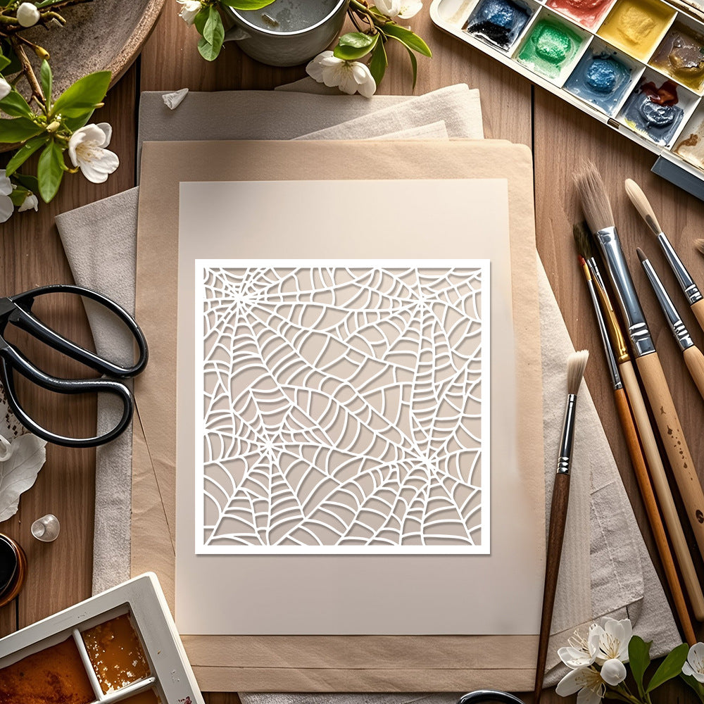 1017 Spider web stencil 17.78CM*17.78CM – Goodiesforsoul
