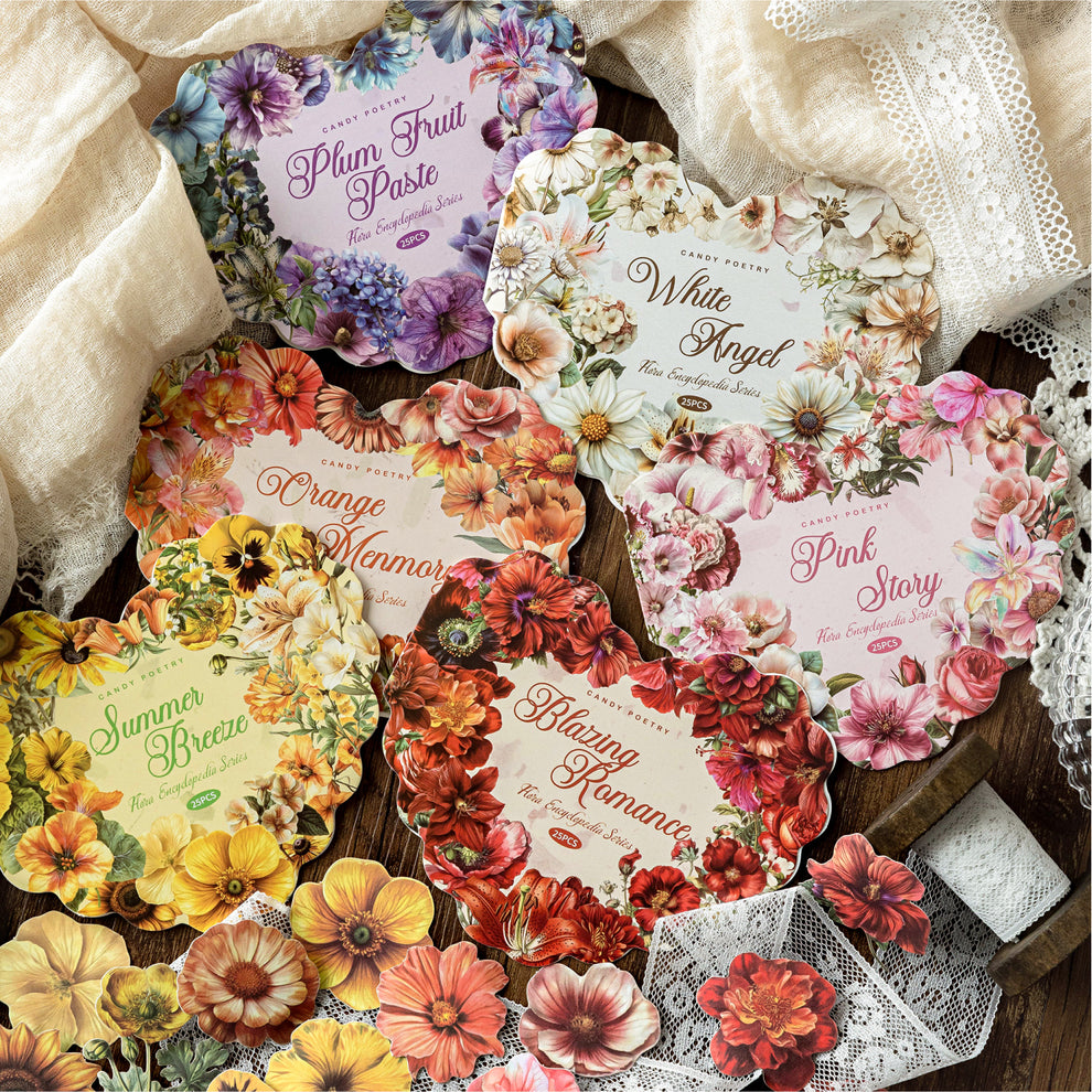0725 Flower cardstock sticker -25Pcs each pack – Goodiesforsoul