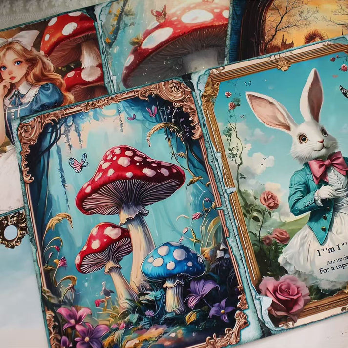 260120 A4 size Alice in Wonderland Style paper 11 pcs – Goodiesforsoul