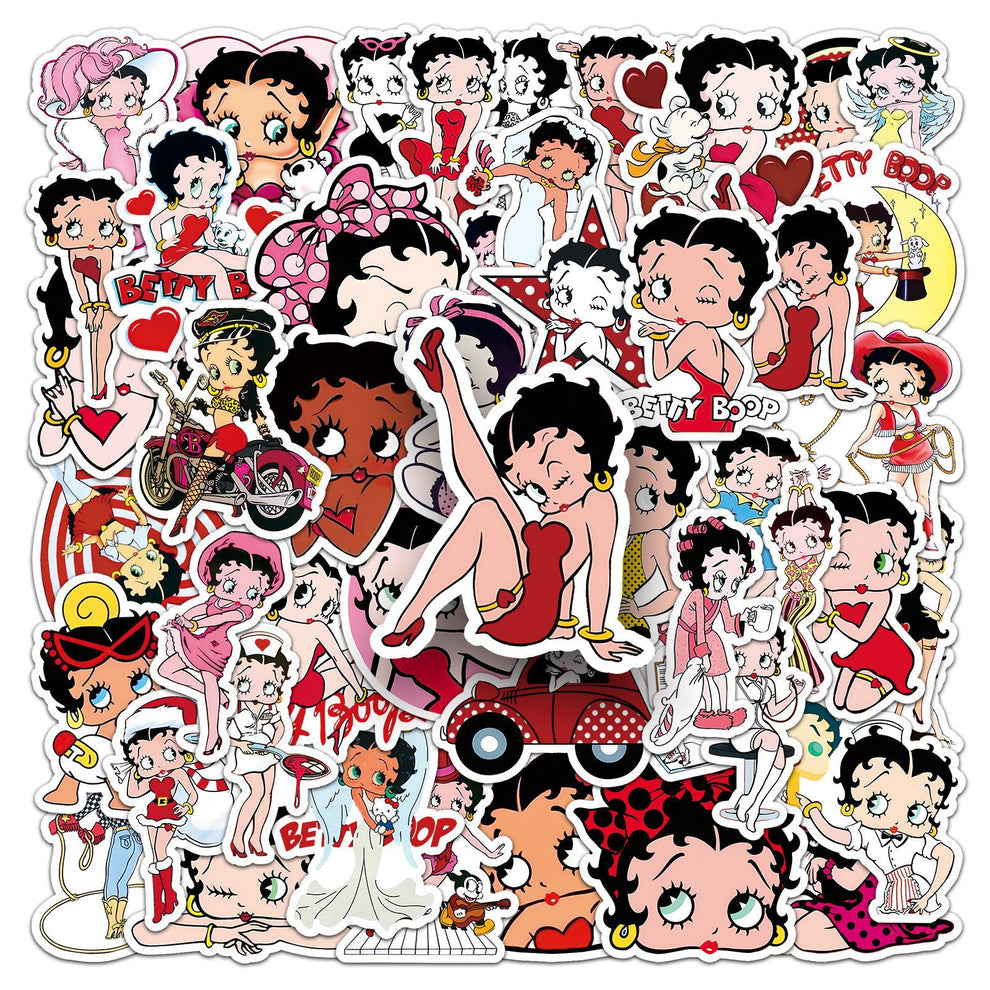 260113 50 Miss Betty Stickers solid with white border – Goodiesforsoul