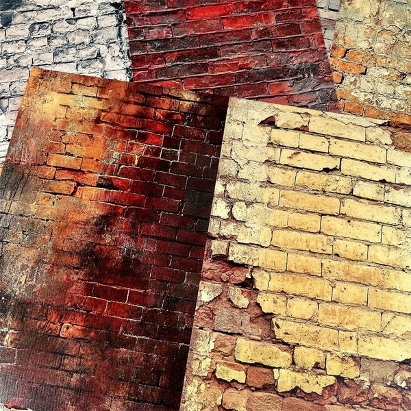 260112 A4 size Ruins brick wall Style paper 8 pcs – Goodiesforsoul
